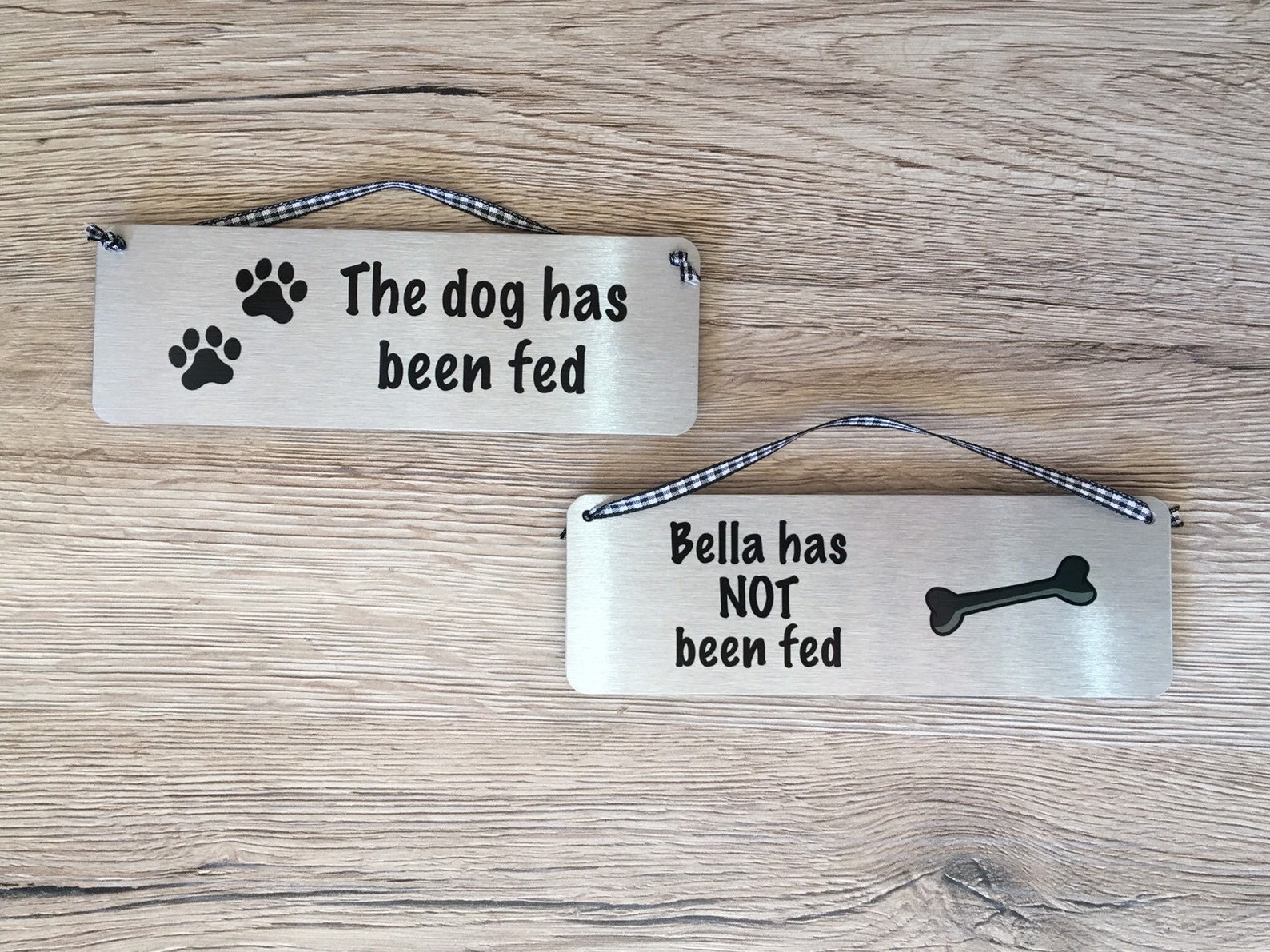 The Dog Has Been Fed Reminder: Personalised Reversible Aluminium Door ...