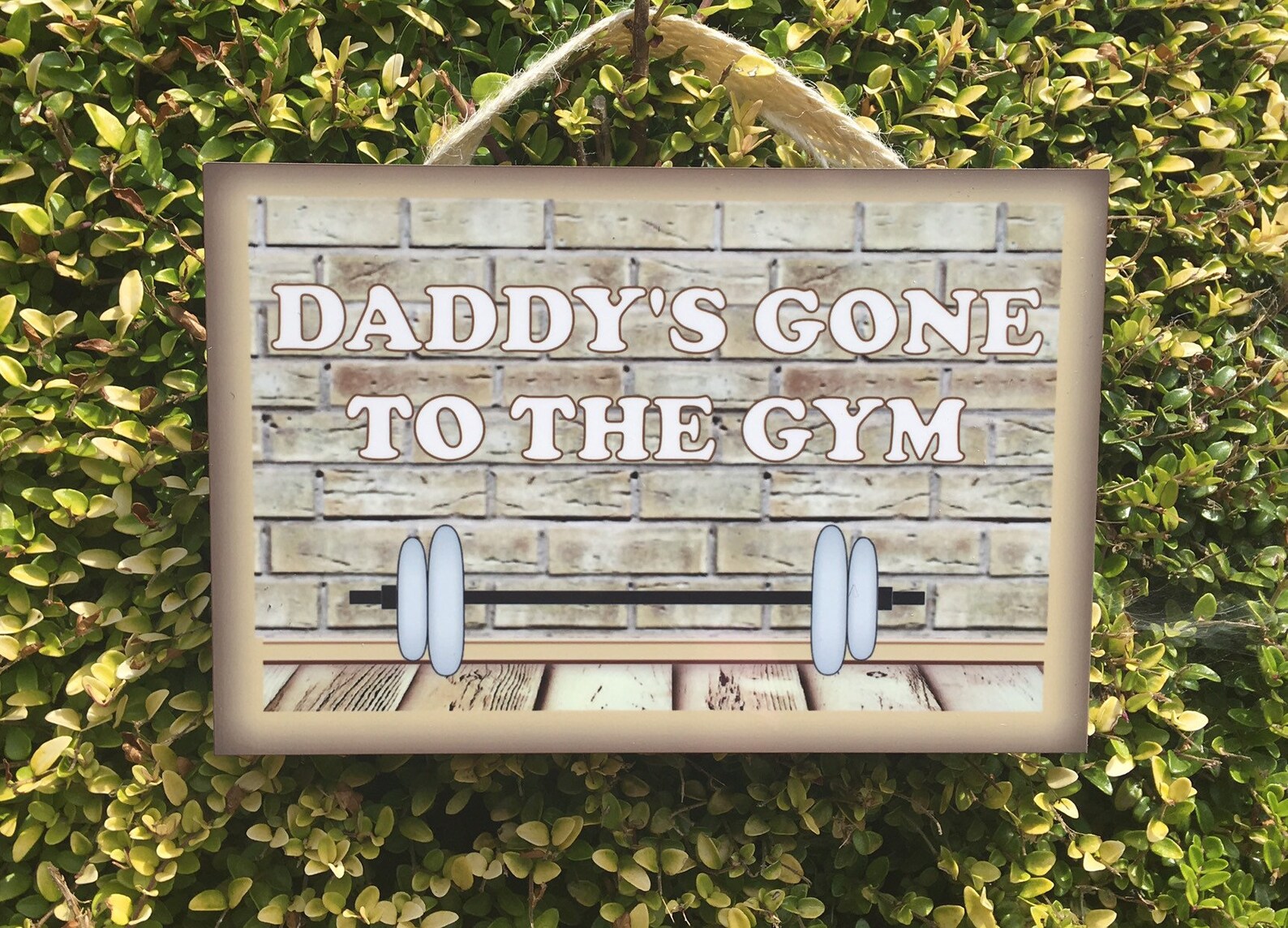 Gone to the Gym Sign: Personalised Hanging Custom-made Door Plaque for ...