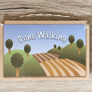Gone Walking Sign: Personalised Fun Hanging Custom-made Door Plaque for ...