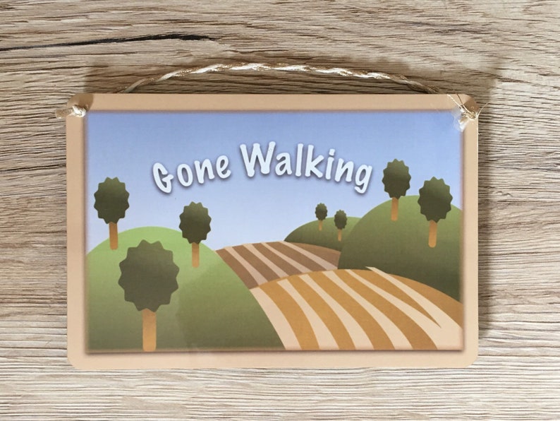 Gone Walking Sign: Personalised Fun Hanging Custom-made Door - Etsy UK