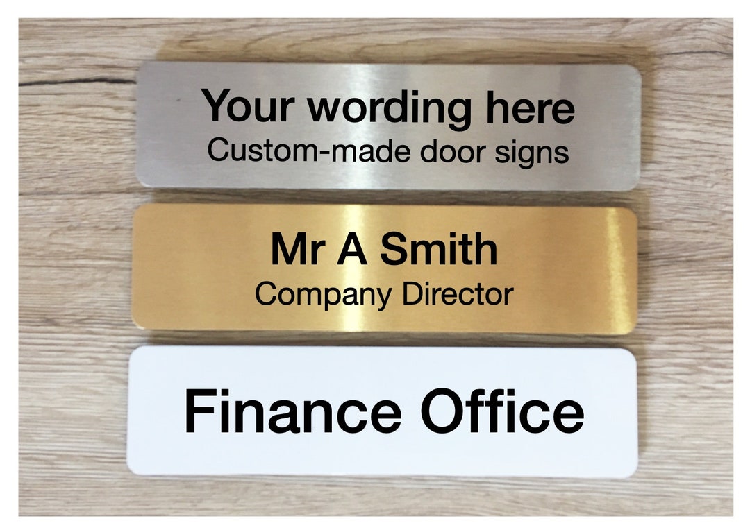 ADD YOUR TEXT to Personalized Custom Made Brushed Silver, Gold or White ...