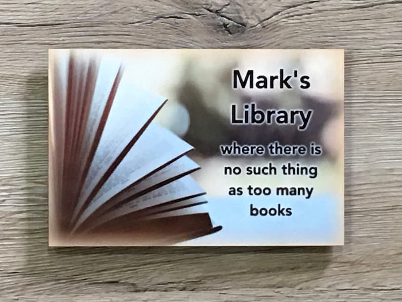 Reading Book Sign: Personalised Custom-made Door Plaque in Wood or ...