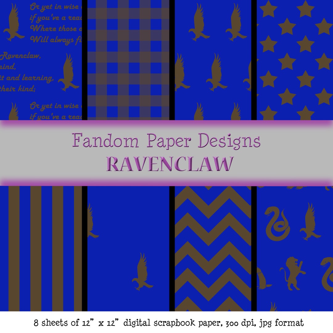 Ravenclaw Digital Scrapbook Paper Eight Sheets - Etsy