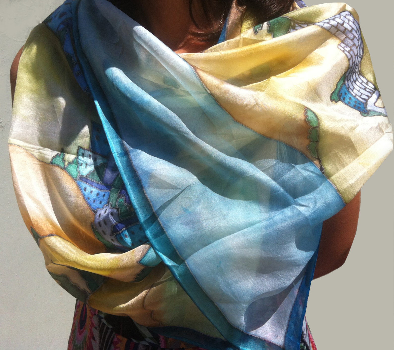 Silk Scarf Hand Painted "israel" - Etsy