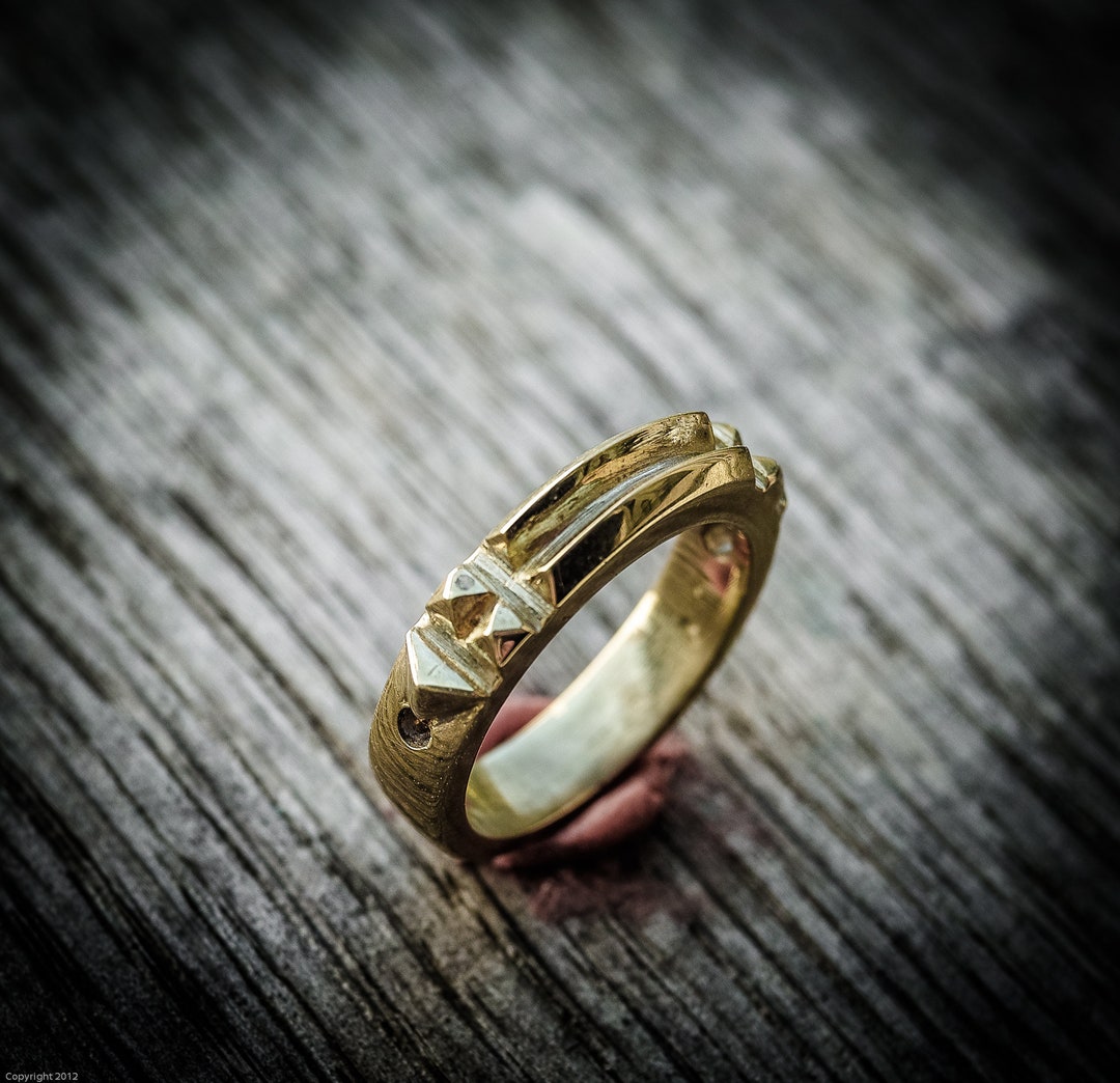 Karnak Ring Brass Similoro 2 Lines Size Small Brass Ring - Etsy