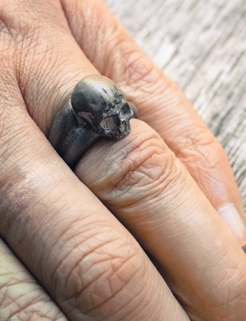 Anello teschio in argento 925 teschi silver skull sterling and oxidized ...