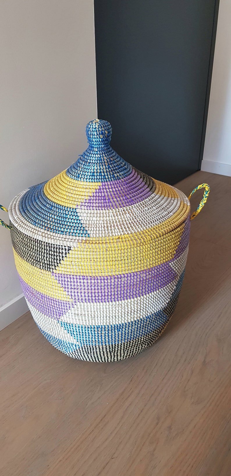 Medium Size Laundry Basket Chevron Basket Senegal Baskets - Etsy