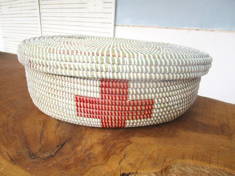 First Aid Kit Basket Cute Red and White Storage Box Oval - Etsy