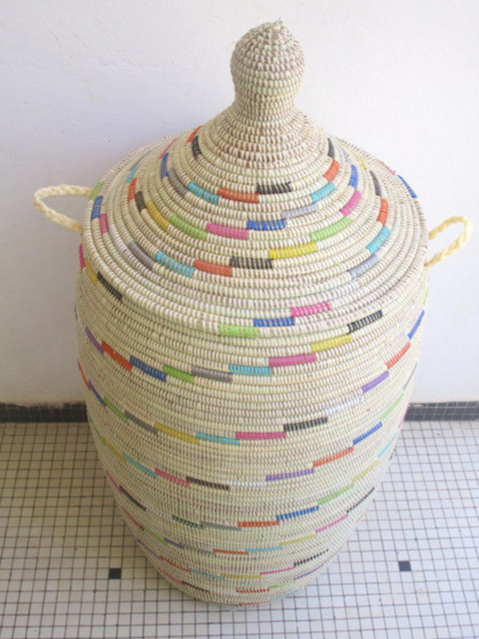 Rainbow Handwoven Laundry Hamper, African Style XXL Basket - Etsy
