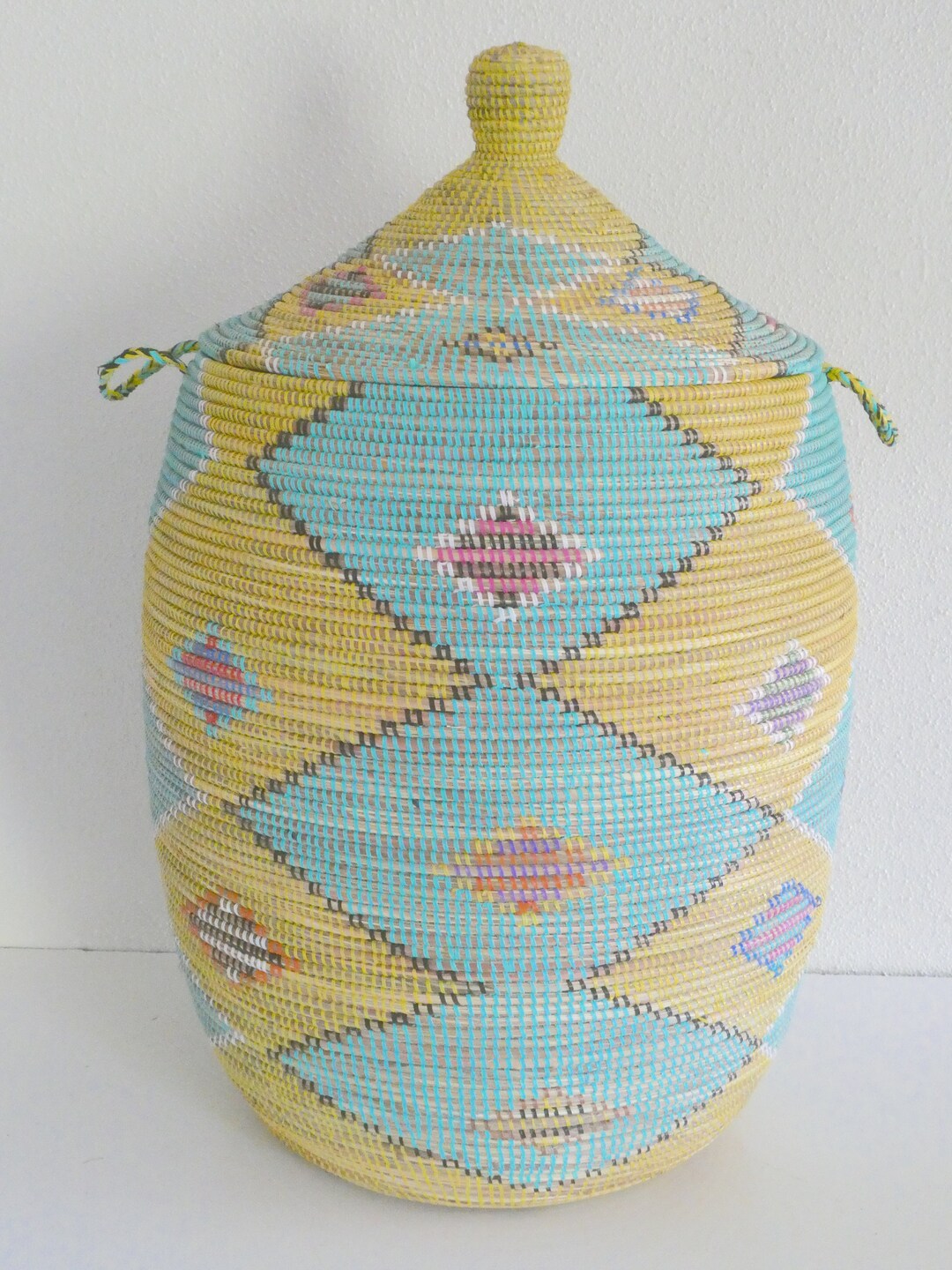 American Indian Style Basket, Exclusive Basket and Design, Yellow and ...