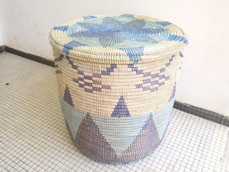 Very Exclusive Basket Eclectic Laundry Hamper Ivory and | Etsy