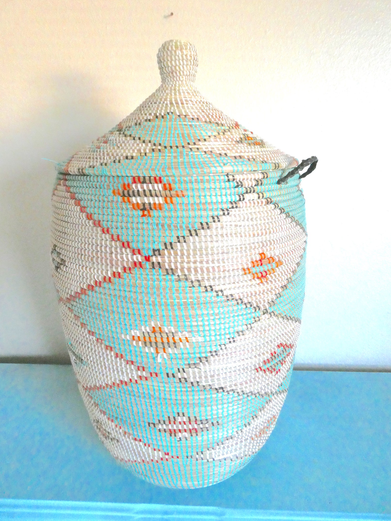 Turquoise and White Eclectic African Laundry Basket - Etsy