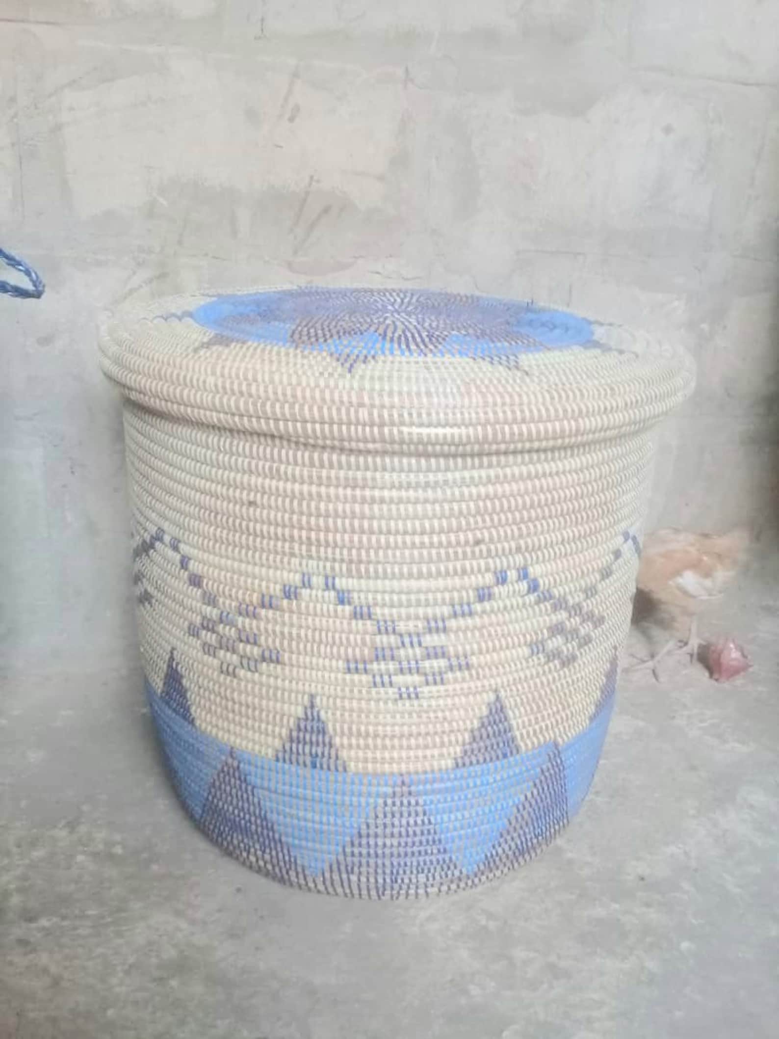 Very Exclusive Basket Eclectic Laundry Hamper Ivory and | Etsy