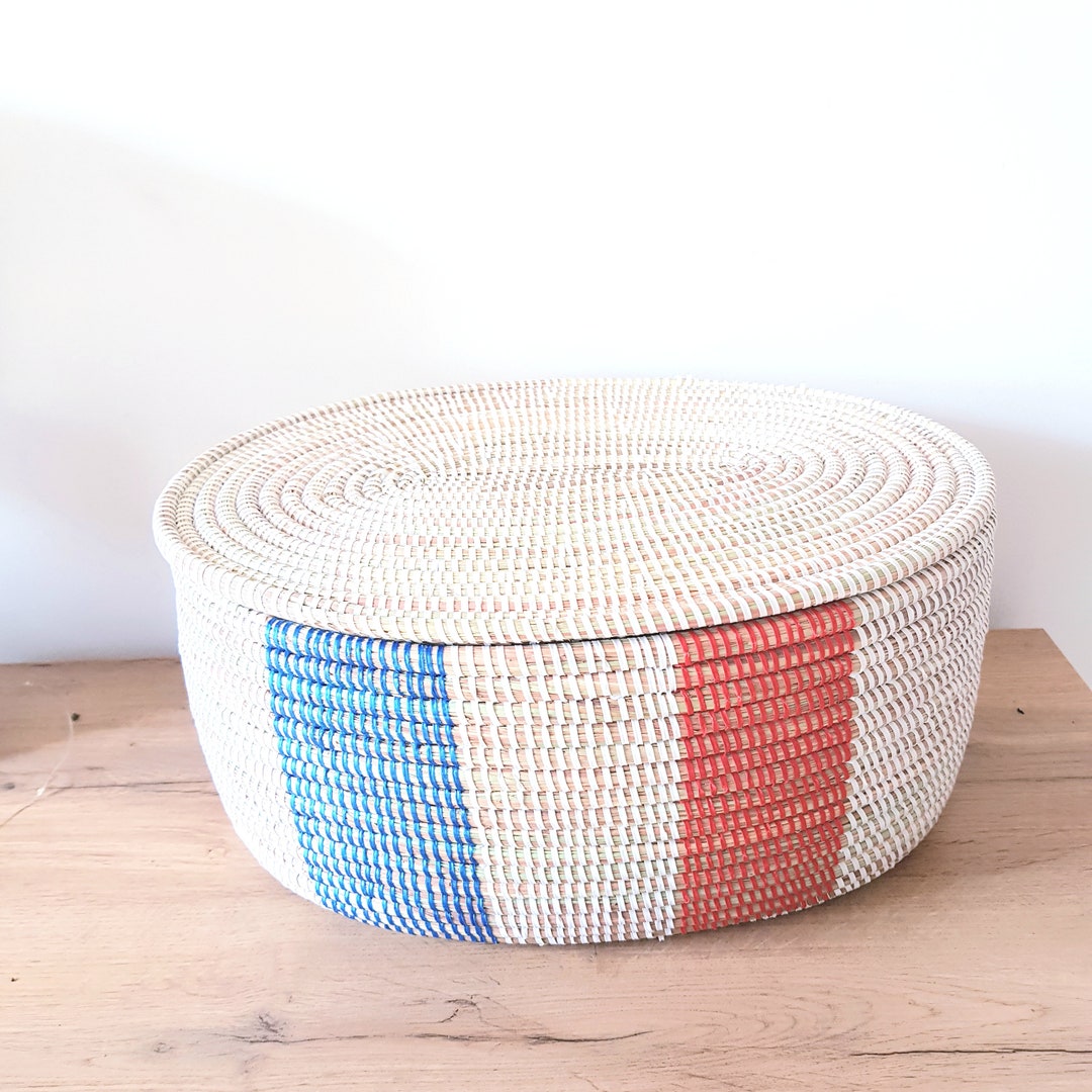 Shelf Basket,table Top Basket, Oval Handwoven Basket, French Flag - Etsy