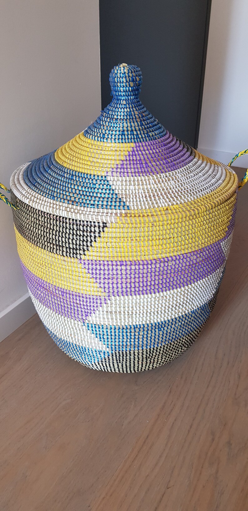 Medium Size Laundry Basket Chevron Basket Senegal Baskets - Etsy