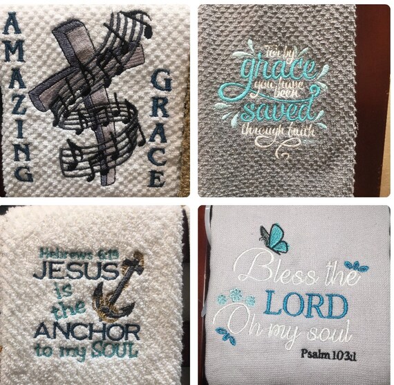 Christian hand Towels Kitchen Religious Scripture - Etsy