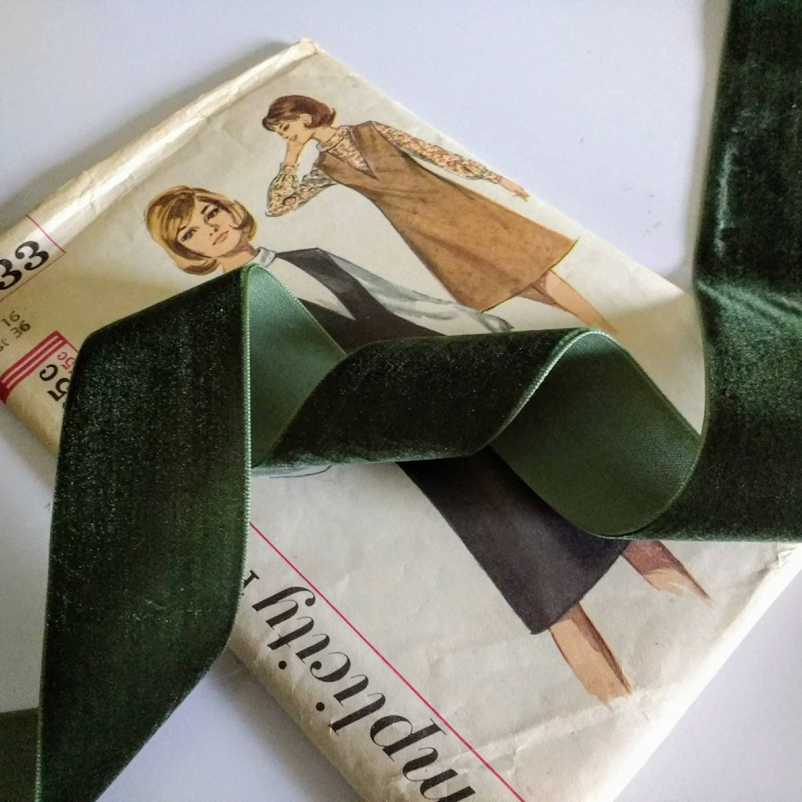 Dark Olive Green Velvet Ribbon Natural Woodland Green Ribbon | Etsy