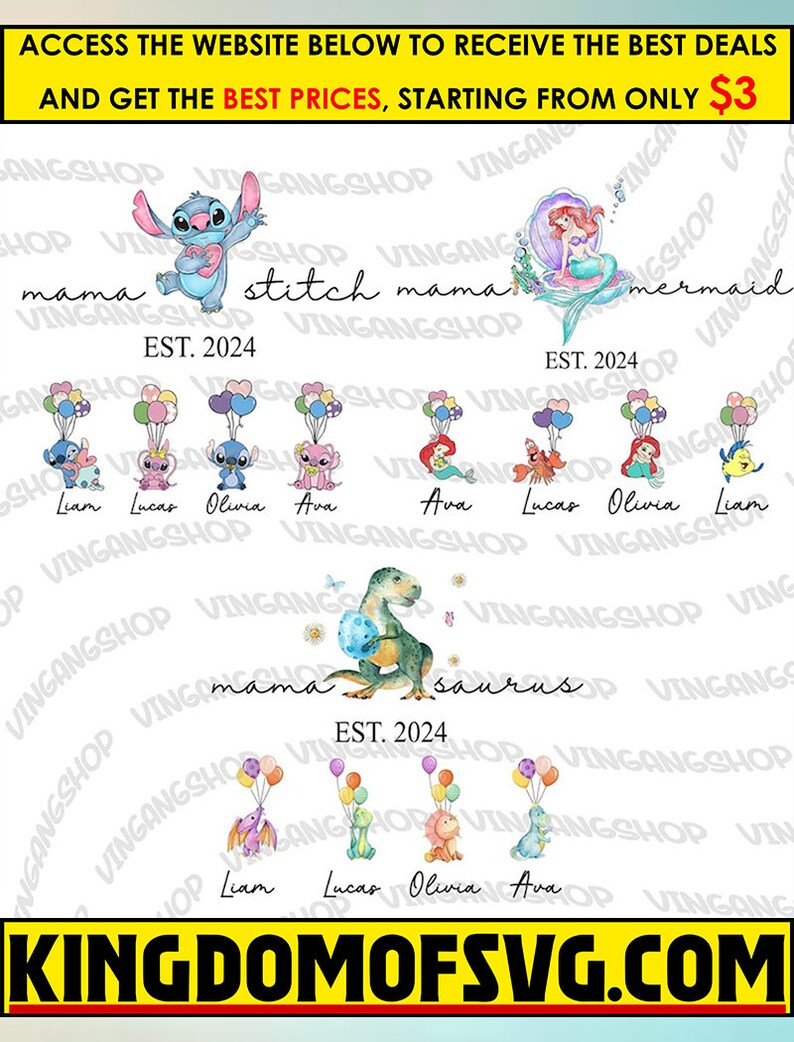 Mama, Nana, Gigi Cartoon Characters Png, Custom Mama Mouse, Cartoon ...