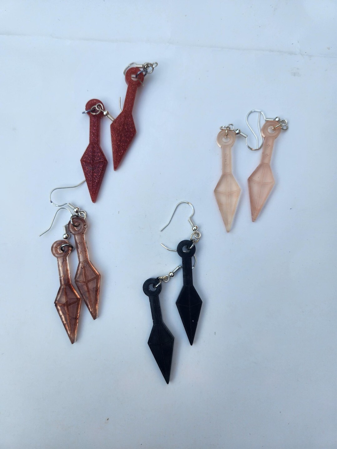 Holographic Kunai Knife Earrings, Mini Pretend Holo Kunai Knife ...