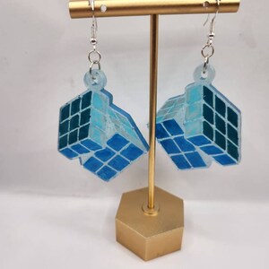 Rubik's Cube Earrings / Multiple Colors/ Handmade Gamer Earrings - Etsy