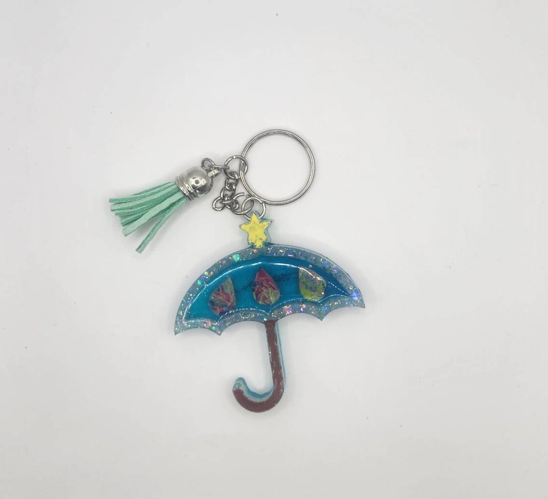 Umbrella Keychain / Rain Keychain - Etsy