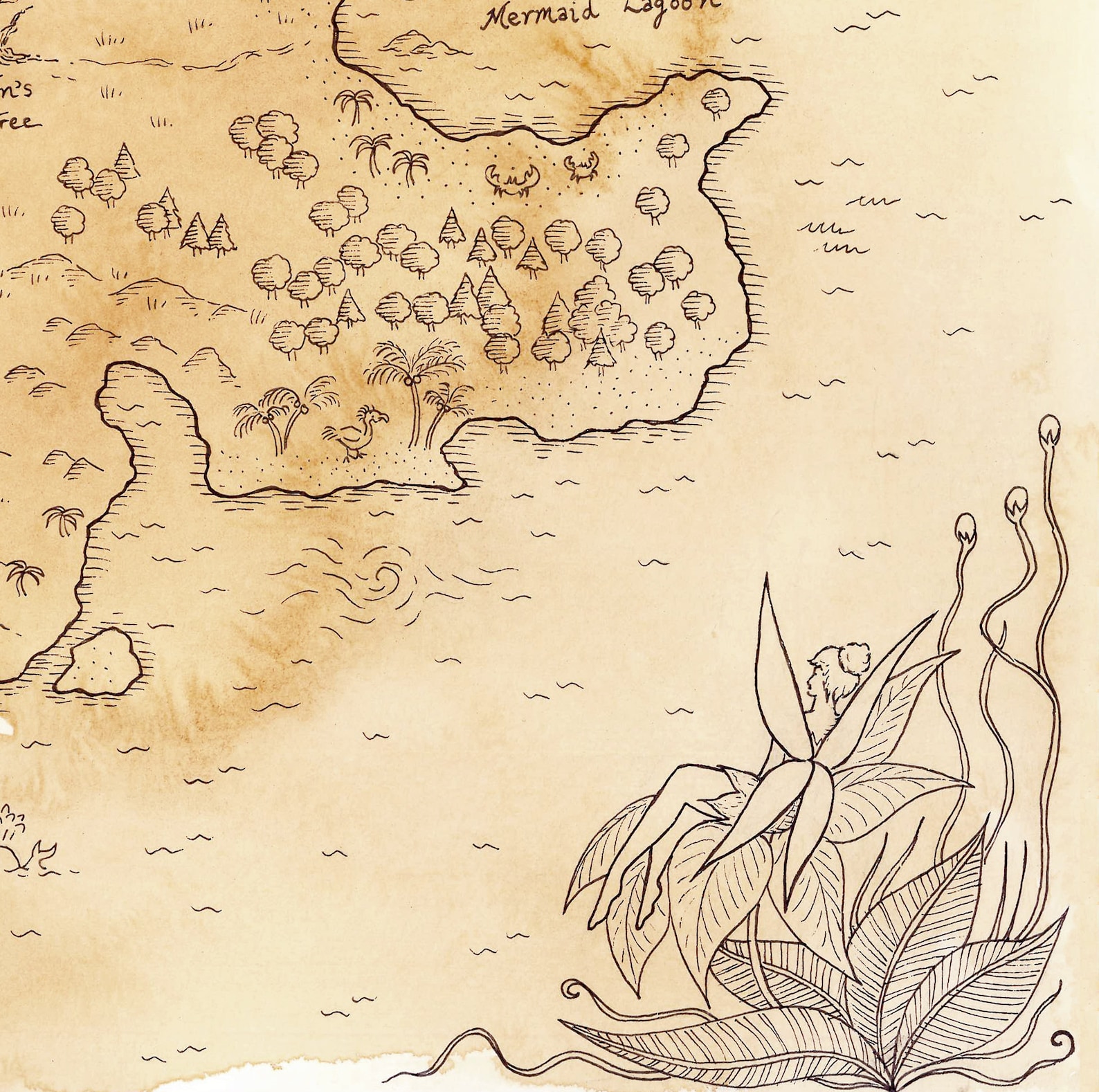 Hand Drawn Peter Pan Map of Neverland - Etsy UK