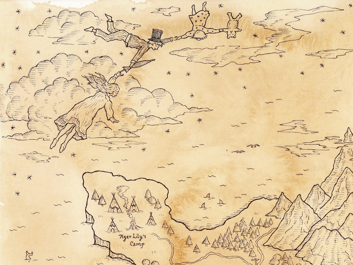 Hand Drawn Peter Pan Map of Neverland - Etsy Canada