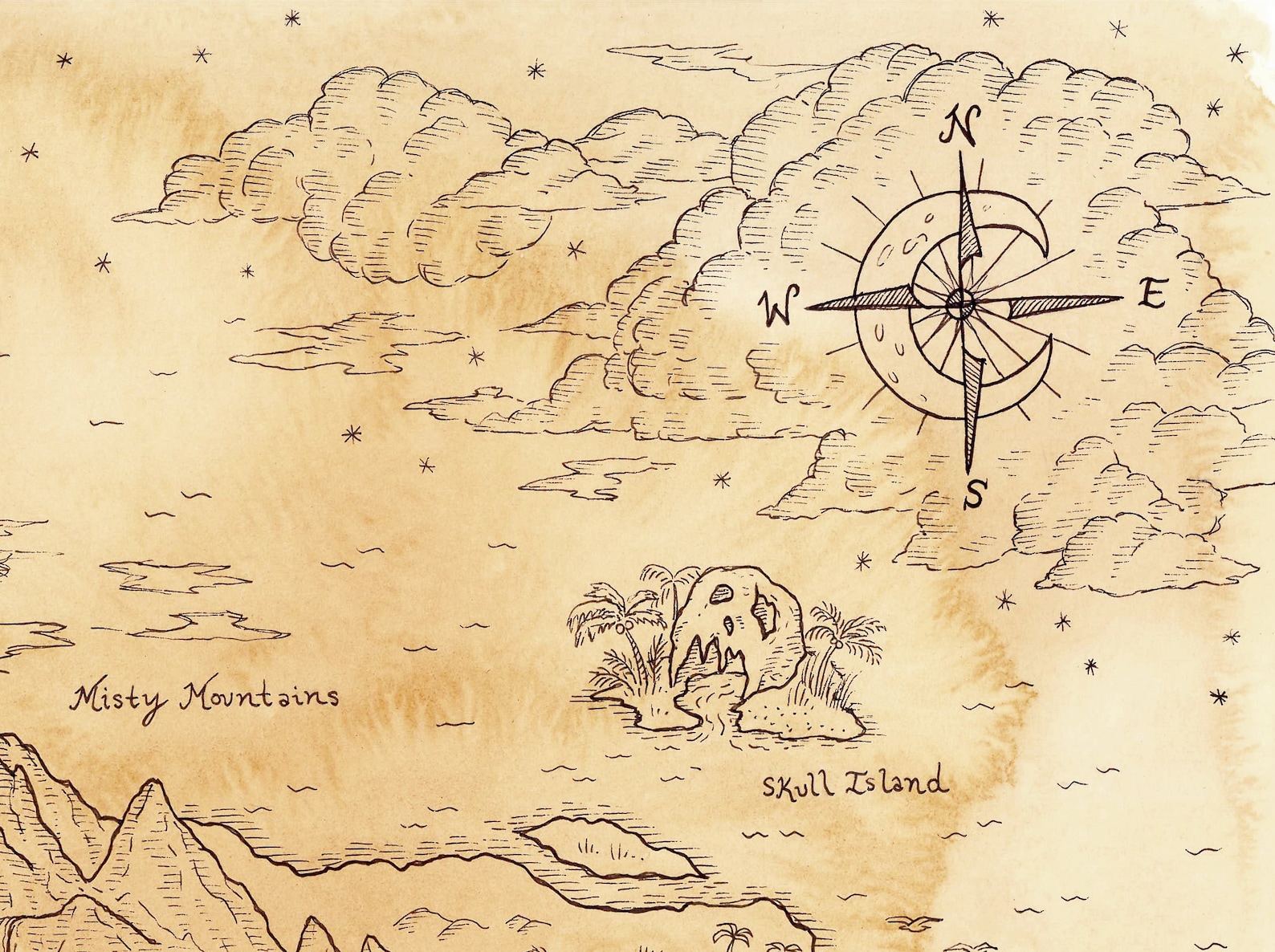 Hand Drawn Peter Pan Map of Neverland - Etsy