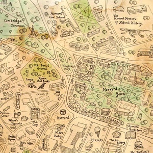 Map of Harvard Square Print - Etsy