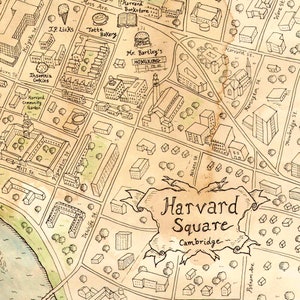 Map of Harvard Square Print - Etsy