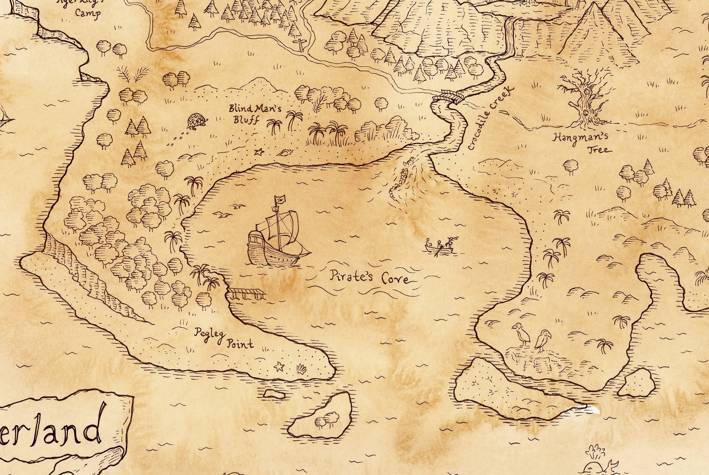 Hand Drawn Peter Pan Map of Neverland - Etsy Canada
