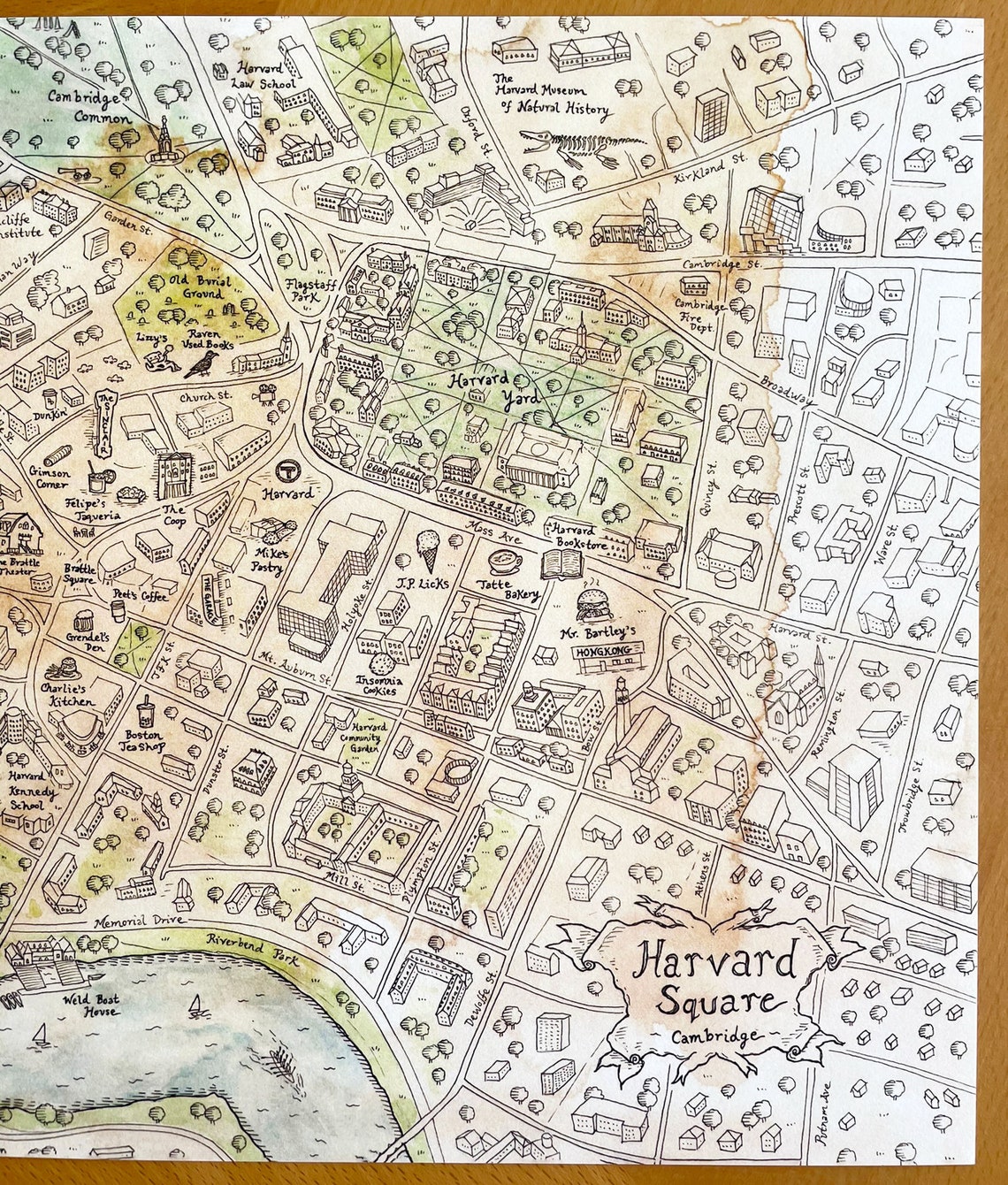 Map of Harvard Square Print - Etsy