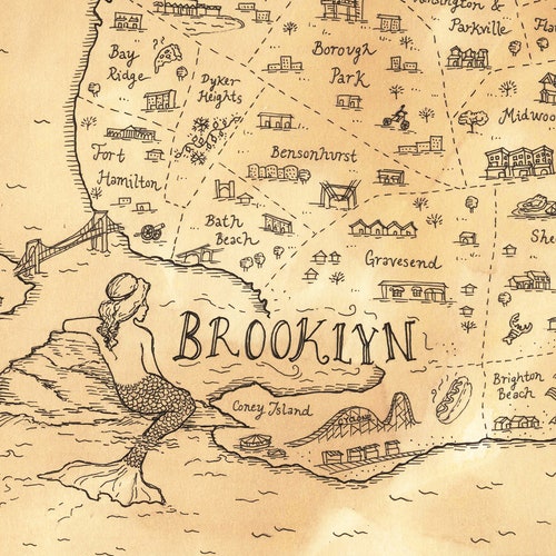 Brooklyn Map 1867 Old Map of Brooklyn New York Art Vintage - Etsy