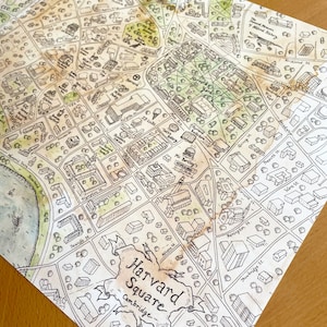Map of Harvard Square Print - Etsy