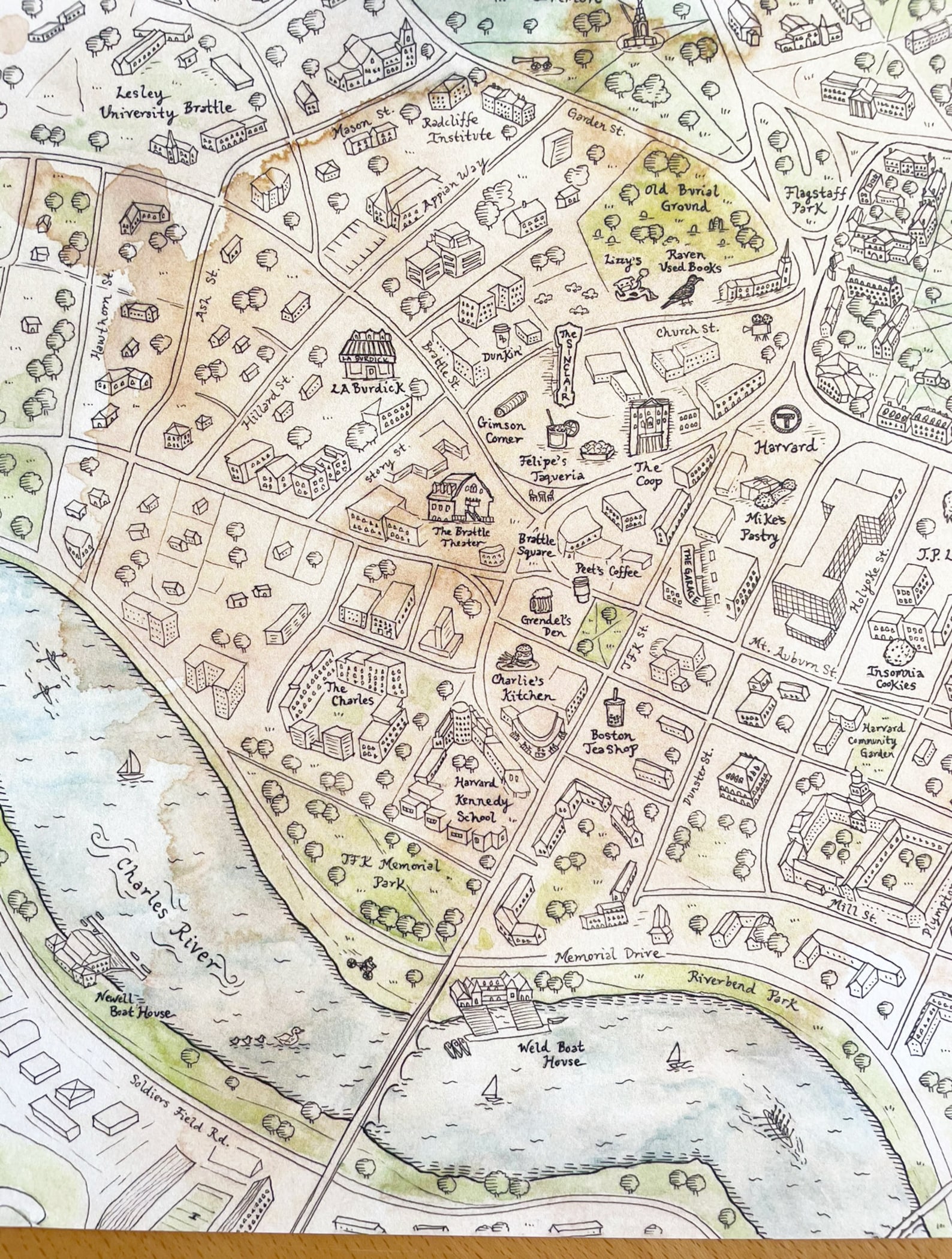 Map of Harvard Square Print - Etsy