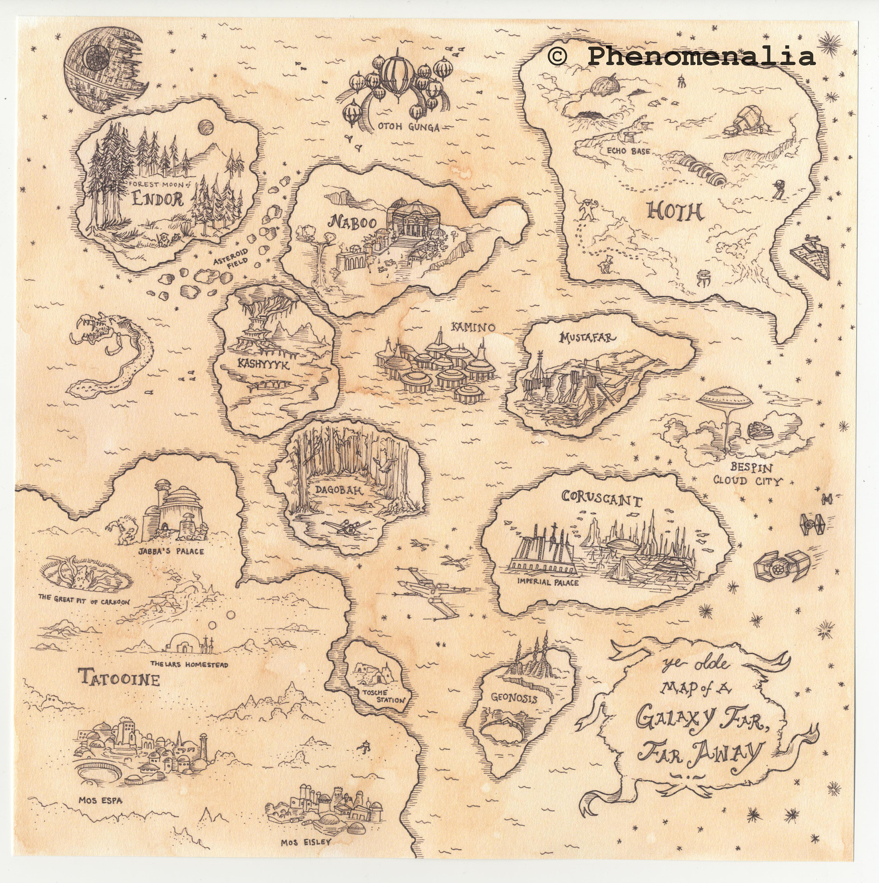 Star Wars Map Poster