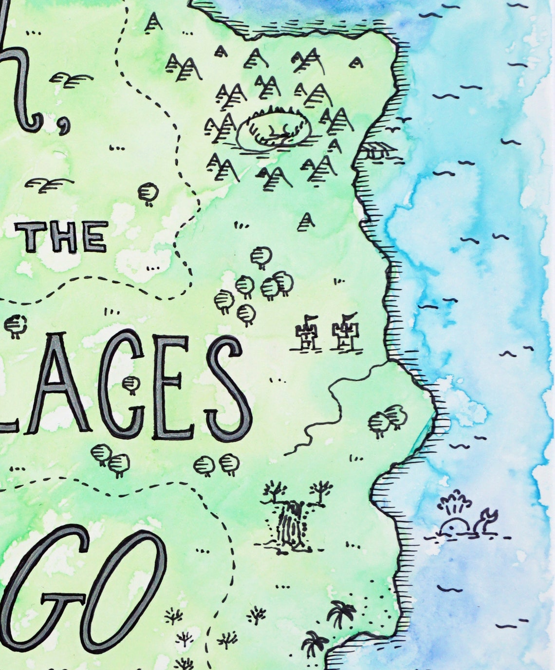 Oh the Places You'll Go Map Art Print - Etsy