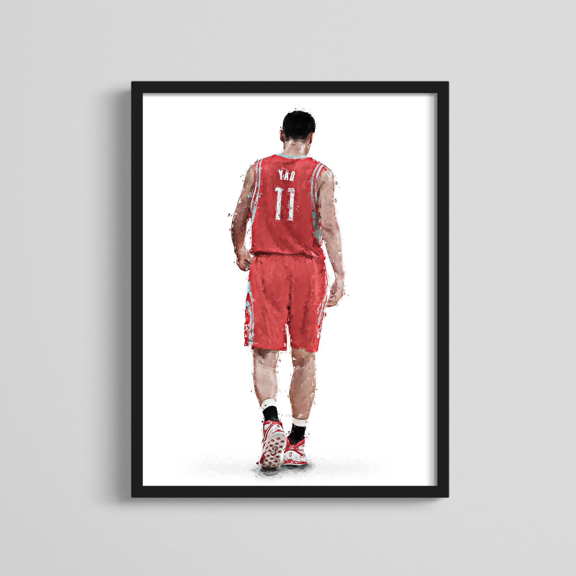 Yao Ming Poster Houston Rockets Art Print Modern | Etsy