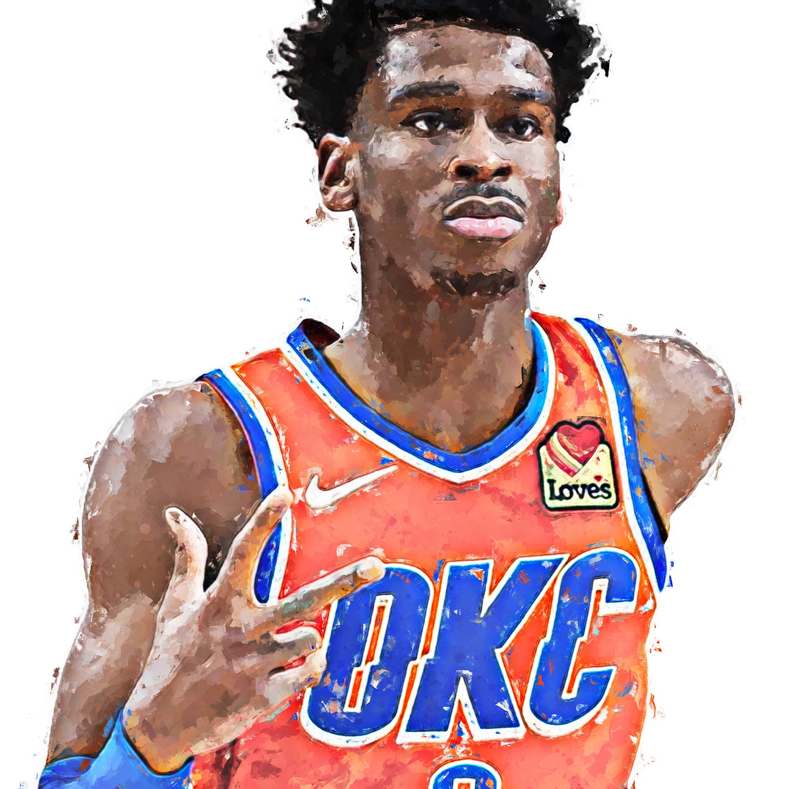 Shai Gilgeous-Alexander Poster Oklahoma City Thunder Art | Etsy