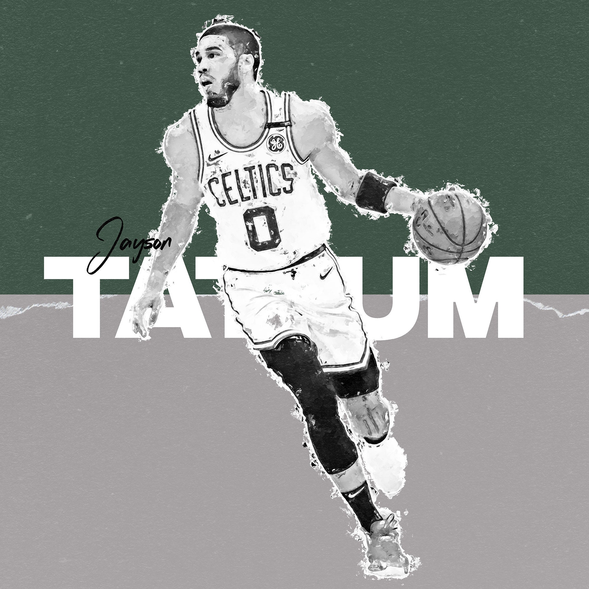 Jayson Tatum Poster Boston Celtics Art Print Modern | Etsy