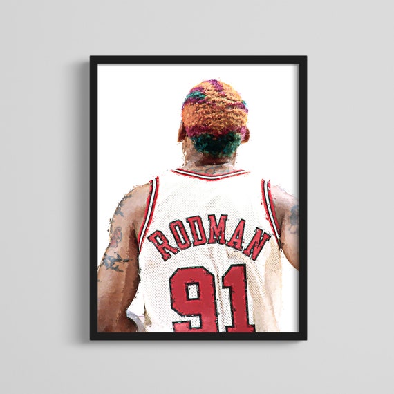 Dennis Rodman Poster Chicago Bulls Art Print Modern | Etsy