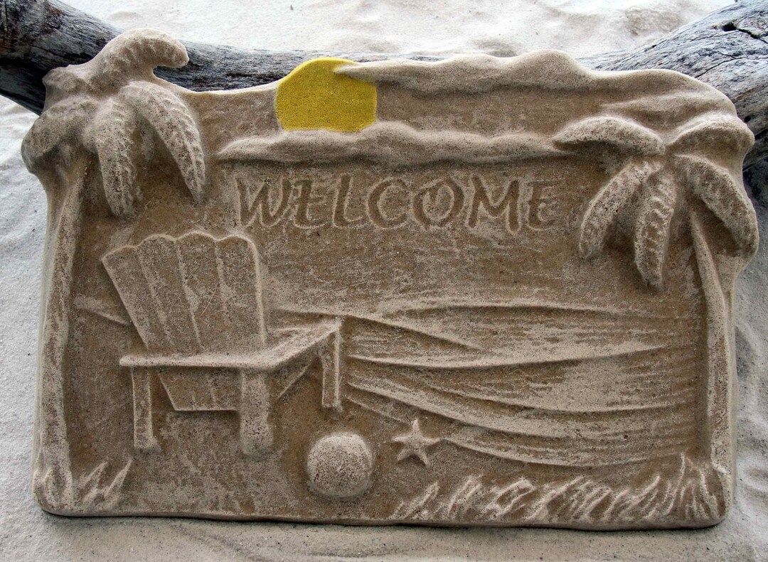 BEACH WELCOME SIGN Made of Sand - Etsy