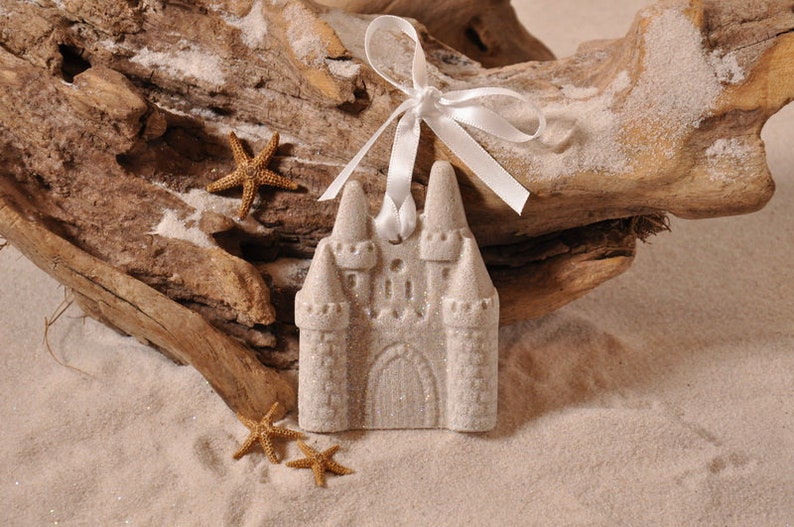 SAND CASTLE Made With Sand Ornament FAVORS | Etsy