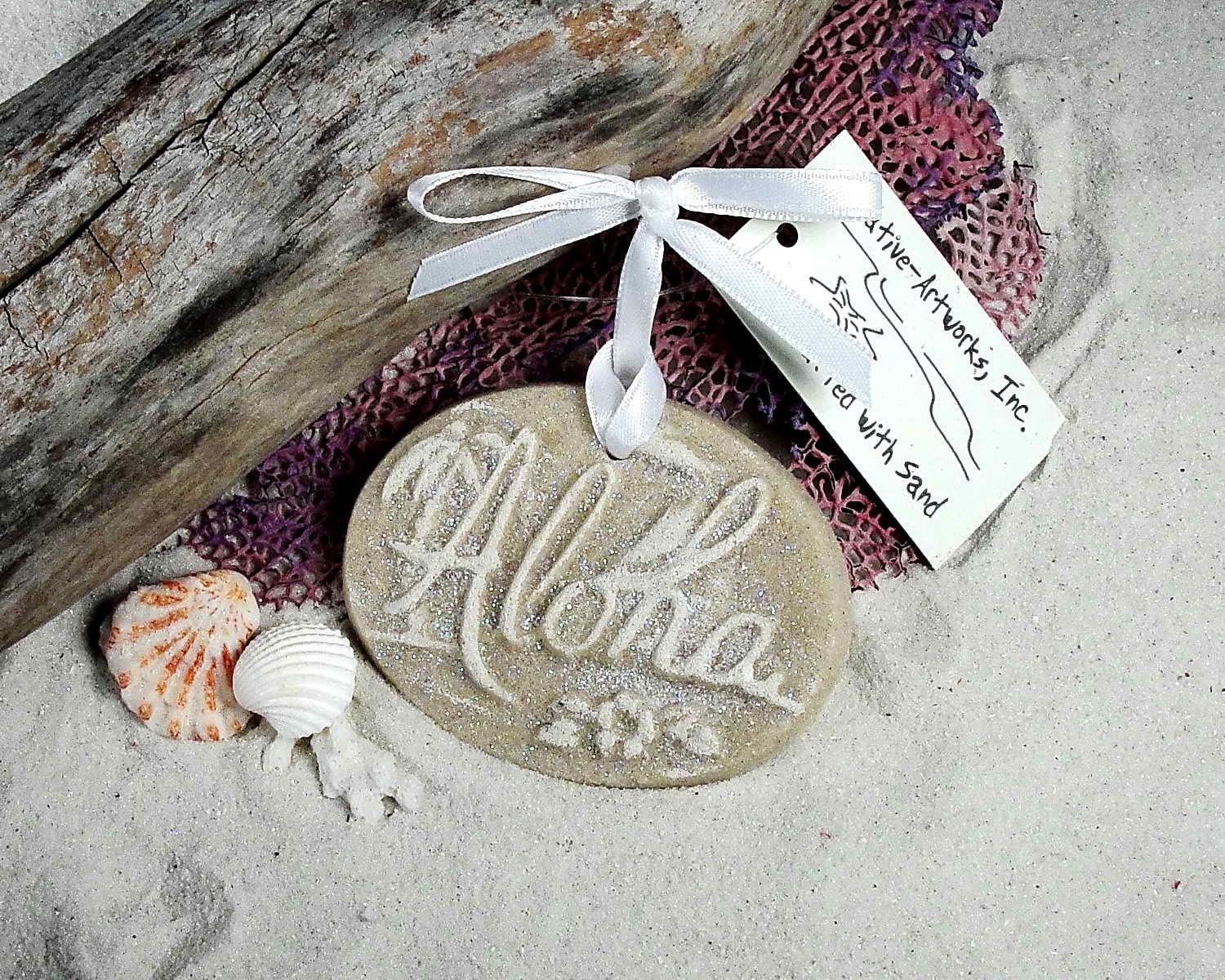 ALOHA Made With Sand Ornament - Etsy