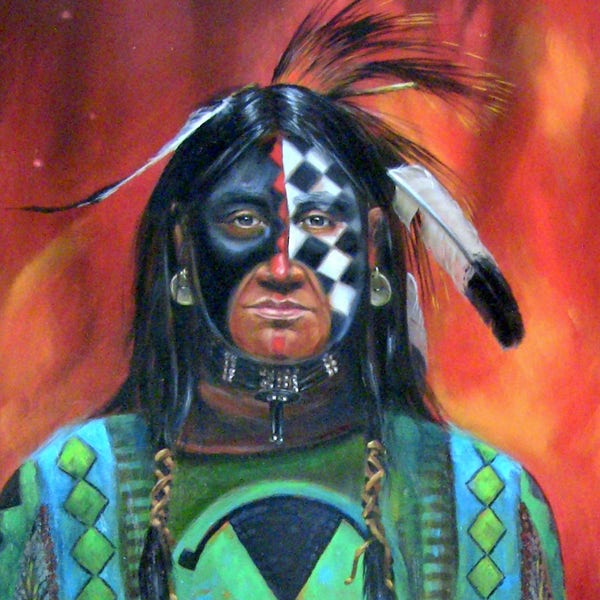 RED MOON RISING Native American, Indian, Warrior, Spiritual, Arapaho ...