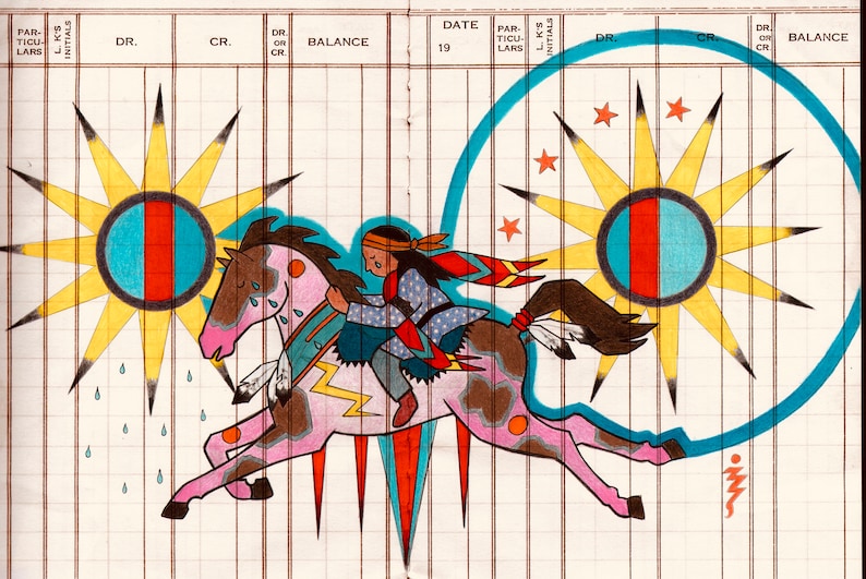 CHOCTAW ART HORSE Ledger Art, Native American - Etsy