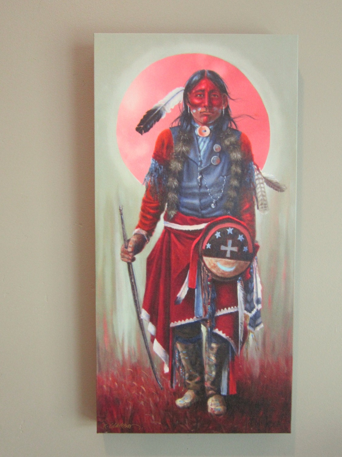 RED MOON RISING - Native American, Indian, Warrior, Spiritual, Arapaho ...