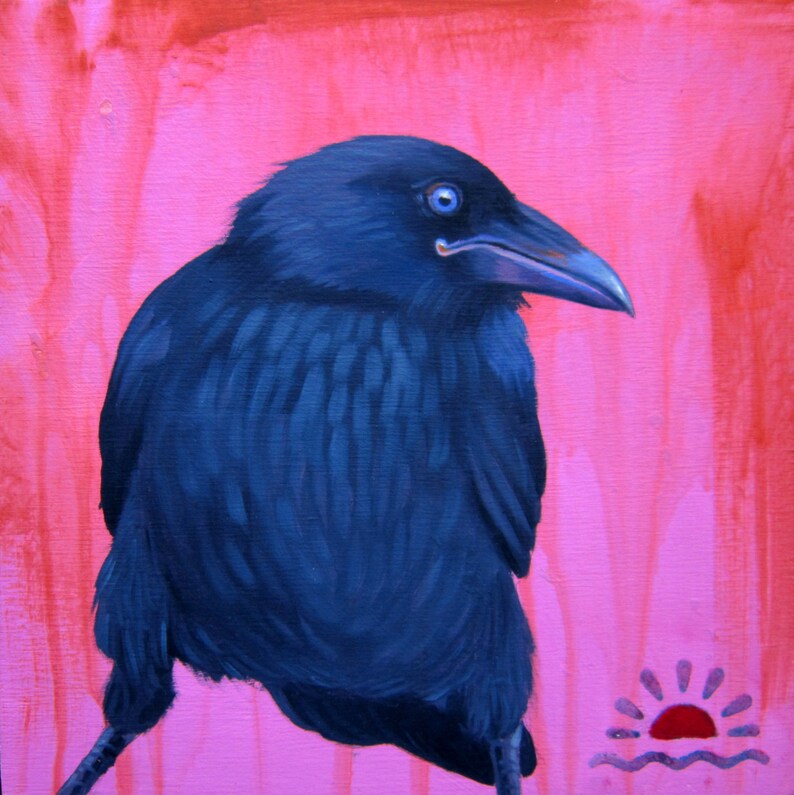 PRETTY in PINK Raven Raven Crow Native American Indian - Etsy UK
