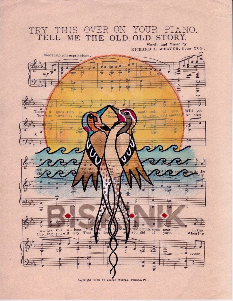 BISKINIK - CHOCTAW Legend Bird Ledger Art- the Sapsucker and the ...