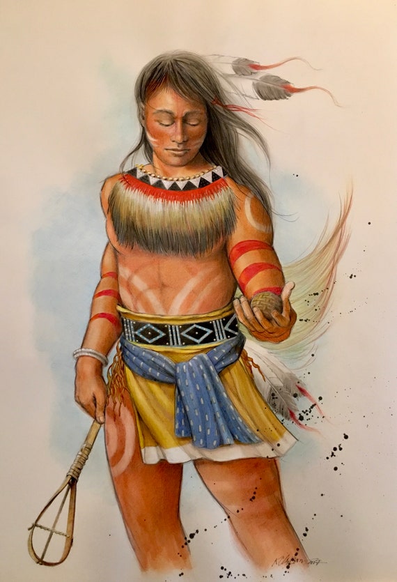 CHOCTAW ART STICKBALL Player Ledger Art Native American - Etsy